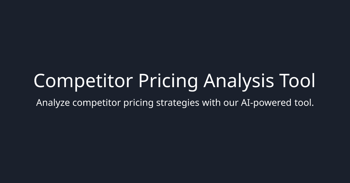 Competitor Pricing Analysis Tool | NicheProwler