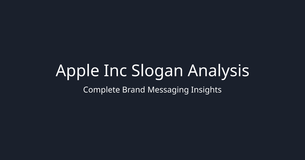 Apple Inc Slogan Analysis | Brand Messaging Insights | NicheProwler