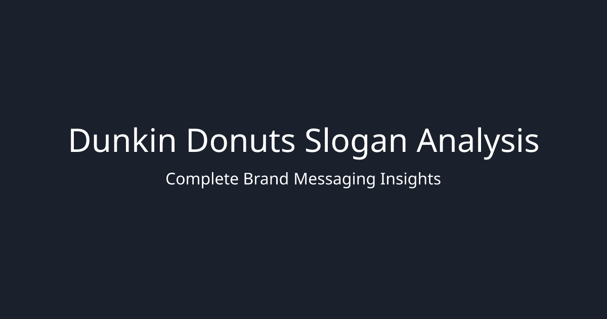 Dunkin Donuts Slogan Analysis | Brand Messaging Insights | NicheProwler