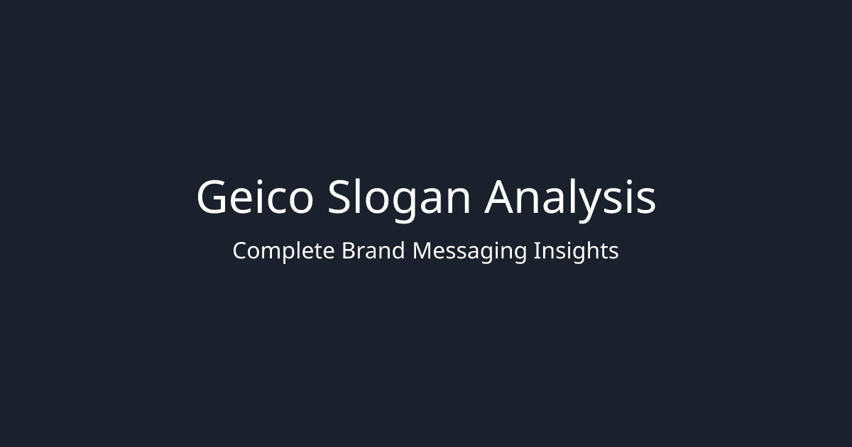 Geico Slogan Analysis | Brand Messaging Insights | NicheProwler