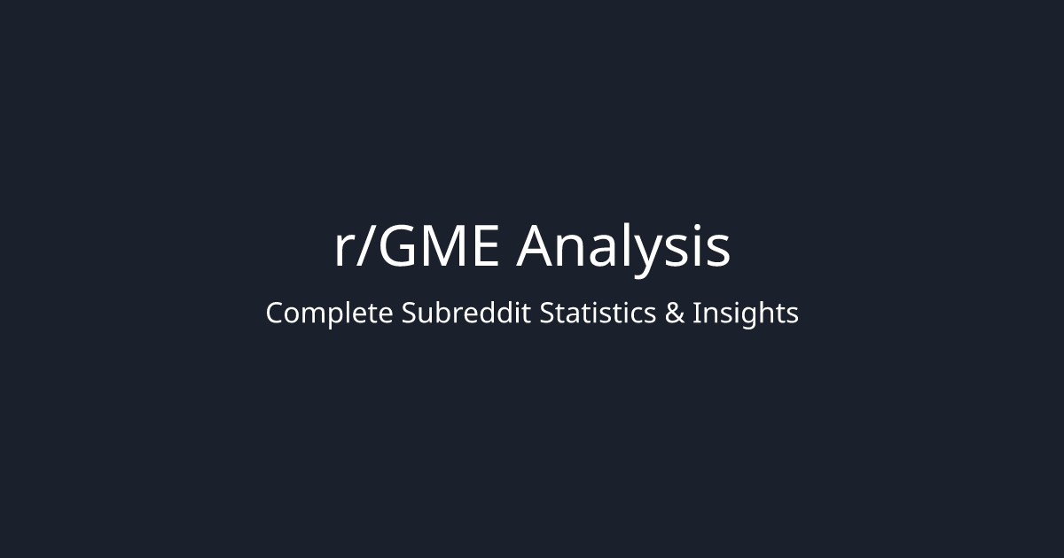 GME Subreddit Analysis | Stats & Insights | NicheProwler