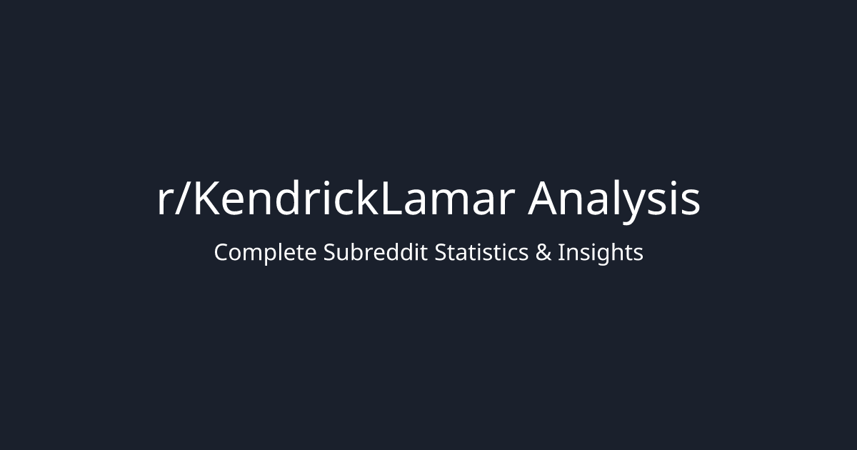 KendrickLamar Subreddit Analysis | Stats & Insights | NicheProwler
