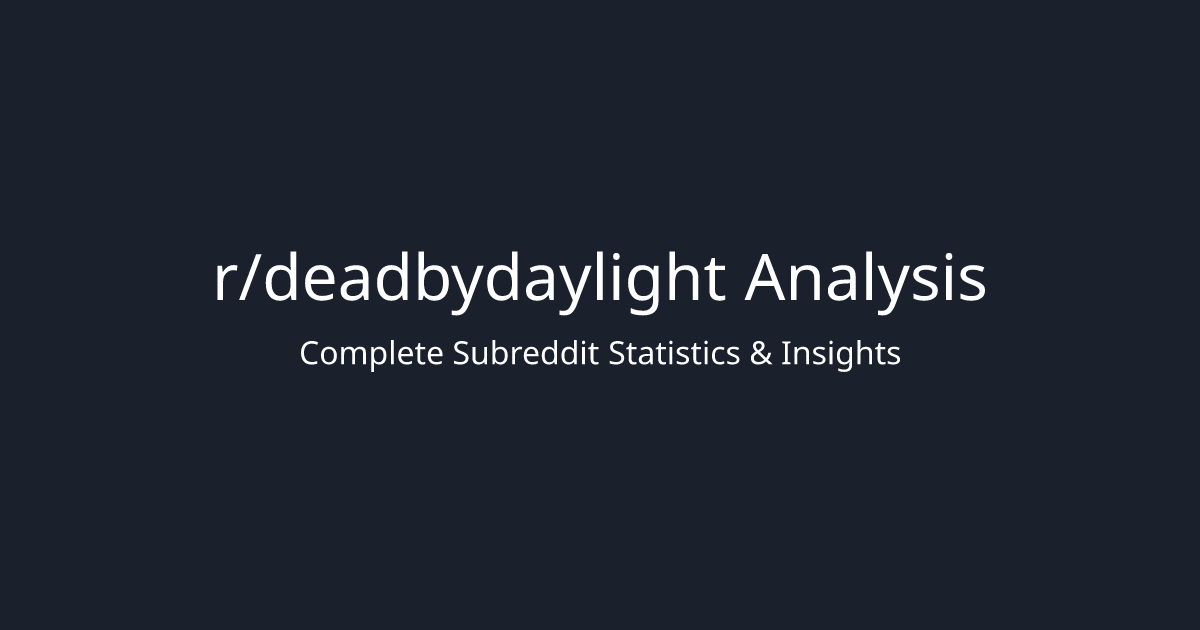 deadbydaylight Subreddit Analysis | Stats & Insights | NicheProwler