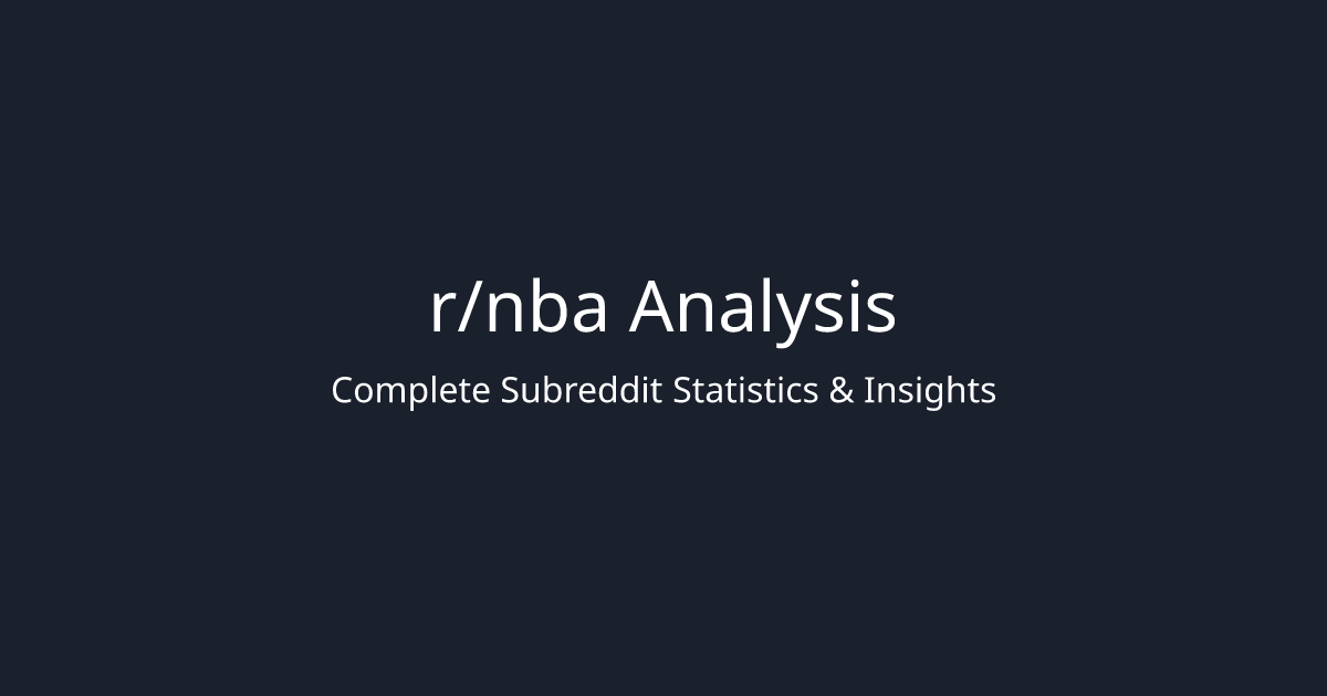 nba Subreddit Analysis | Stats & Insights | NicheProwler