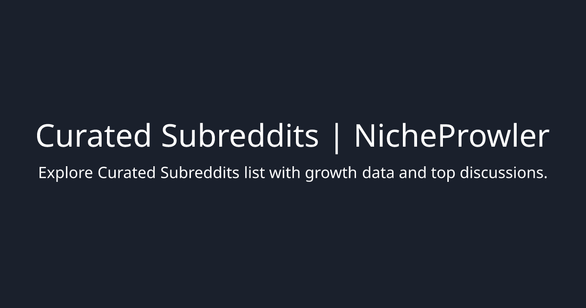 Curated Subreddits | NicheProwler