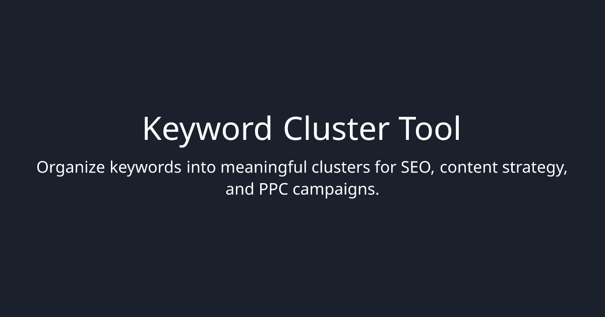 Keyword Cluster Tool | NicheProwler