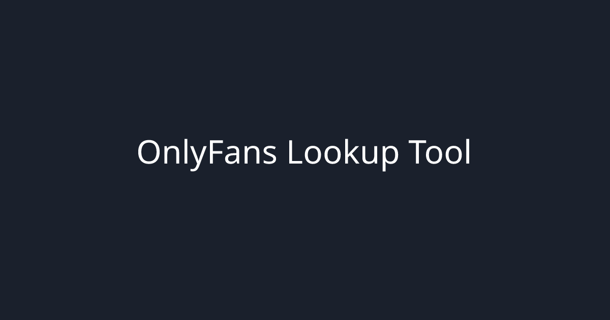 OnlyFans Lookup Tool - Model Profiles